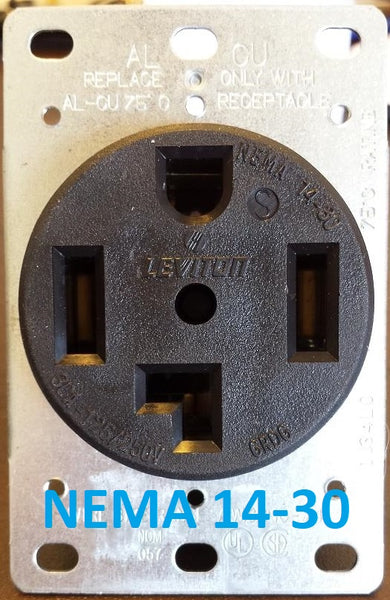 NEMA 14-30 Dryer cord (4-wire 240volt 30amp) with right angle plug 10f ...