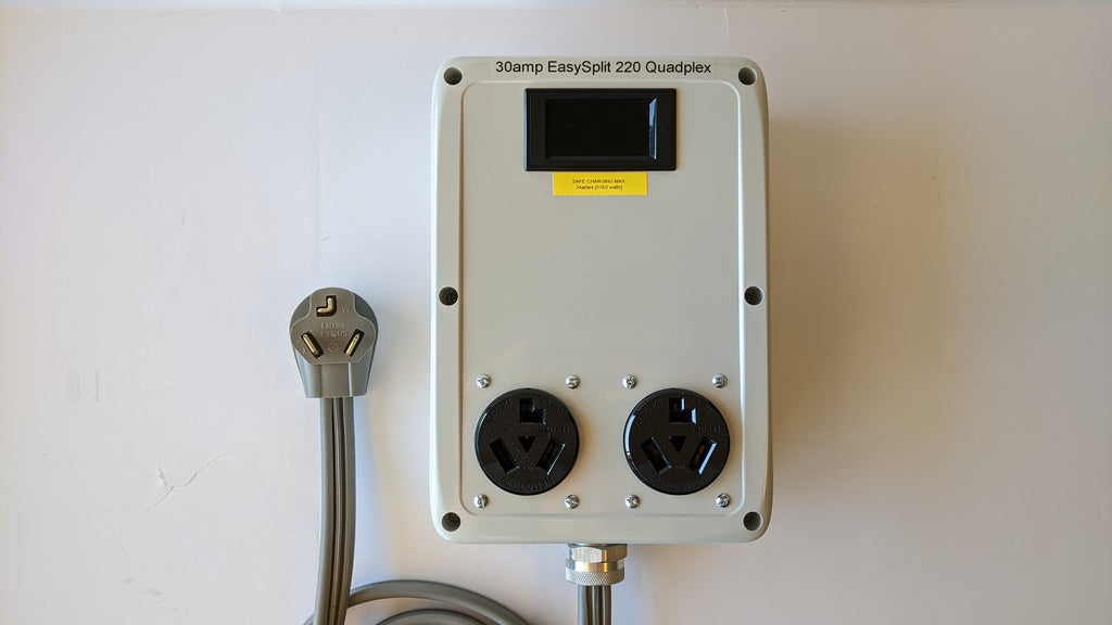 EasySplit 220™ Quadplex #1 30A 240v Splitter - 5ft. cable NEMA 10-30 t ...